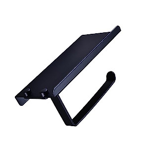 OSALADI Roll Shelf Toilet Paper Stand Toilet Paper Phone Bathroom Paper Holder Paper Towel Mount Wall Mount Clothing Rack Multi Purpose Hanger Roll Paper Rack Toilet Paper Bracket Black