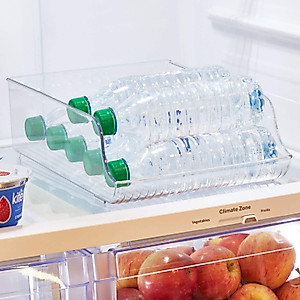 iDesign Fridge Binz BPA-Free Plastic Beverage Can Organizer with Lid - 13.84" x 5.7" x 5.8", Clear & Plastic Refrigerator and Freezer Storage Organizer Bin Water Bottle and Drink Holder, Clear