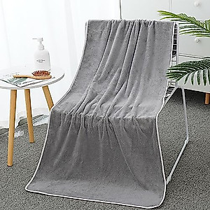 Galxury Bath Towel Set for Bathroom 8 Piece-2 Bath Towels 2 Hand Towels 4 Washcloths Microfiber Coral Velvet Towels Soft and Absorbent Towel LightGray