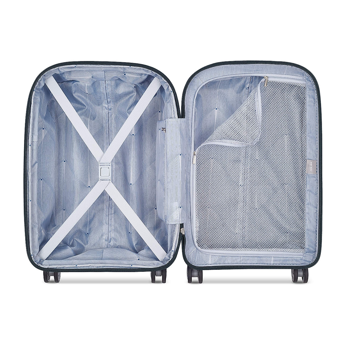 DELSEY Paris Clavel Hardside Expandable Luggage with Spinner Wheels, Blue Jean, Carry-On 19 Inch