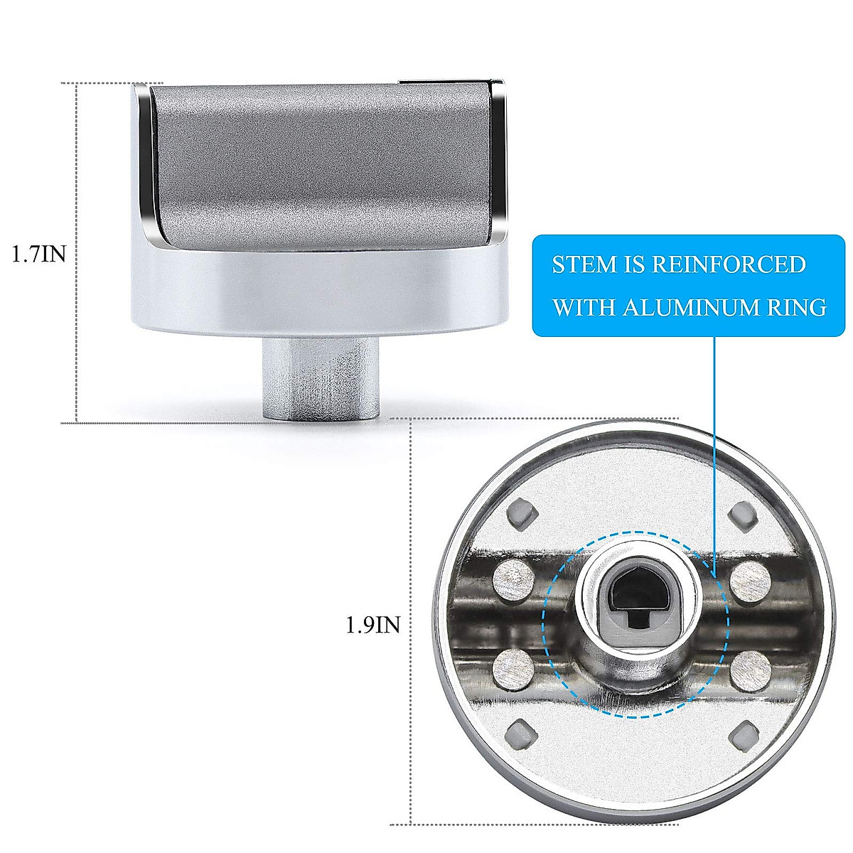 TOMOON W10594481 Stainless Steel Cooker Stove Control knob 5pcs for Whirl.Pool Gas Cooktop Range Oven WCG97US0DS00 WCG97US6DS00,Replaces WPW10594481 3281332 B01KR8F5EU AP6023301