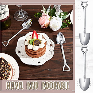 Zhehao 100 Pcs Shovel Spoons 6.1 Inch Stainless Steel Spoon Reusable Dessert Spoon for Ice Cream Fruit Coffee Home Restaurant Kitchen, Silver