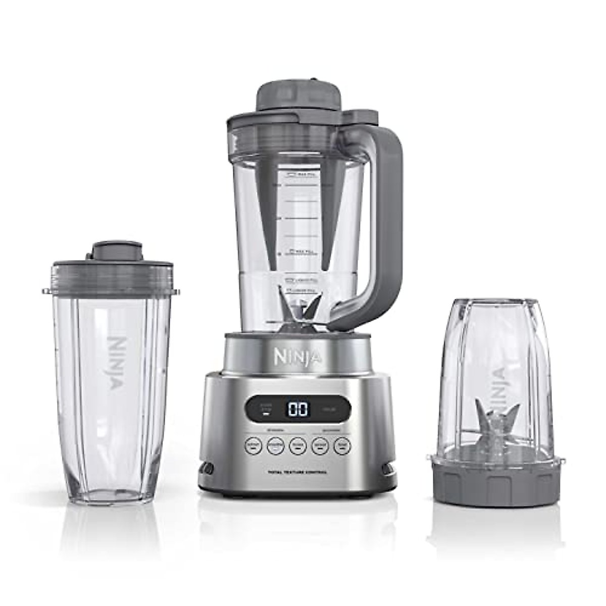 Ninja SS151 TWISTi Blender DUO, High-Speed 1600 WP Smoothie Maker & Nutrient Extractor* 5 Functions Smoothie, Spreads & More, smartTORQUE, 34-oz. Pitcher & (2) To-Go Cups, Gray