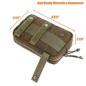 Dotacty Mini Modular Admin Pouch Tactical MOLLE Utility Gear Tool Pouch for Chest Rig Duty Vest Battle Belt Accessory Bag Addition for Pack RG
