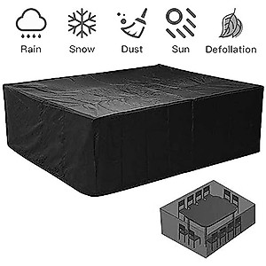 Patio Furniture Covers, Outdoor Waterproof Patio Table Furniture Set Covers, Rectangular Table and Chair Set Cover, Outdoor Sectional Sofa Set Covers with 4 Windproof Buckles 100x70x75cm(LxWxH)
