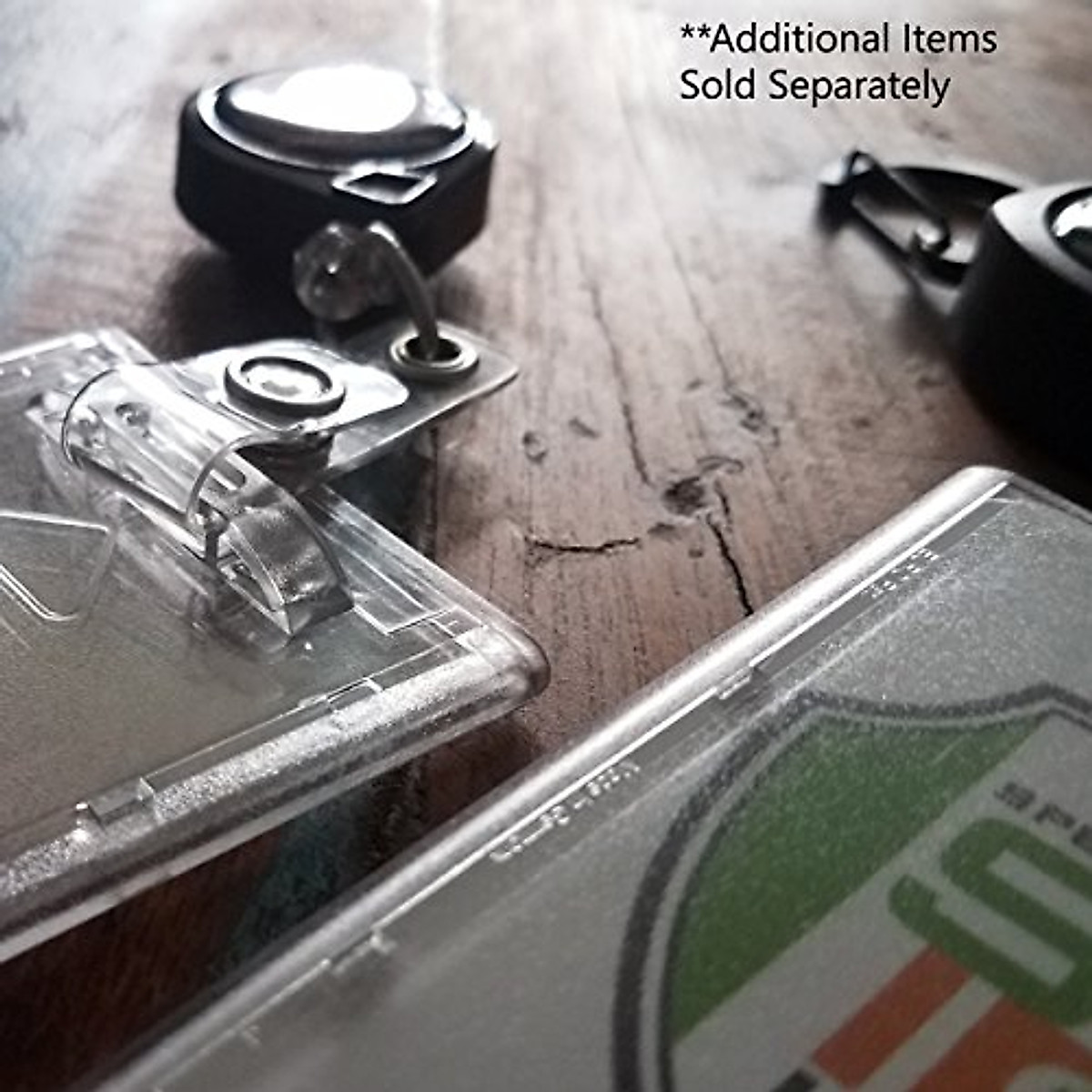 3 Pack - Slim Heavy Duty Badge Holders - Hard Plastic Clear Polycarbonate (Holds 1 Card) Rigid Top Load Single Card Case - Vertical Easy Access Thumb Slide Hole & UV Protection by Specialist ID