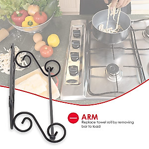 Home Basics Scroll Design Wall Mounted Paper Towel Holder | Great Space Saver | Scroll Collection | Durable Steel