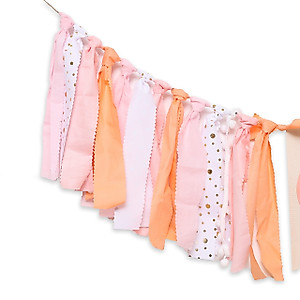 Sweet Peach Highchair Banner for 1st Birthday - Sweet Peach 1st Birthday Banner for Photo Booth Props and Backdrop Cake Smash,Best Sweet Peach Birthday Party Supplies (Sweet Peach One Birthday Banner)