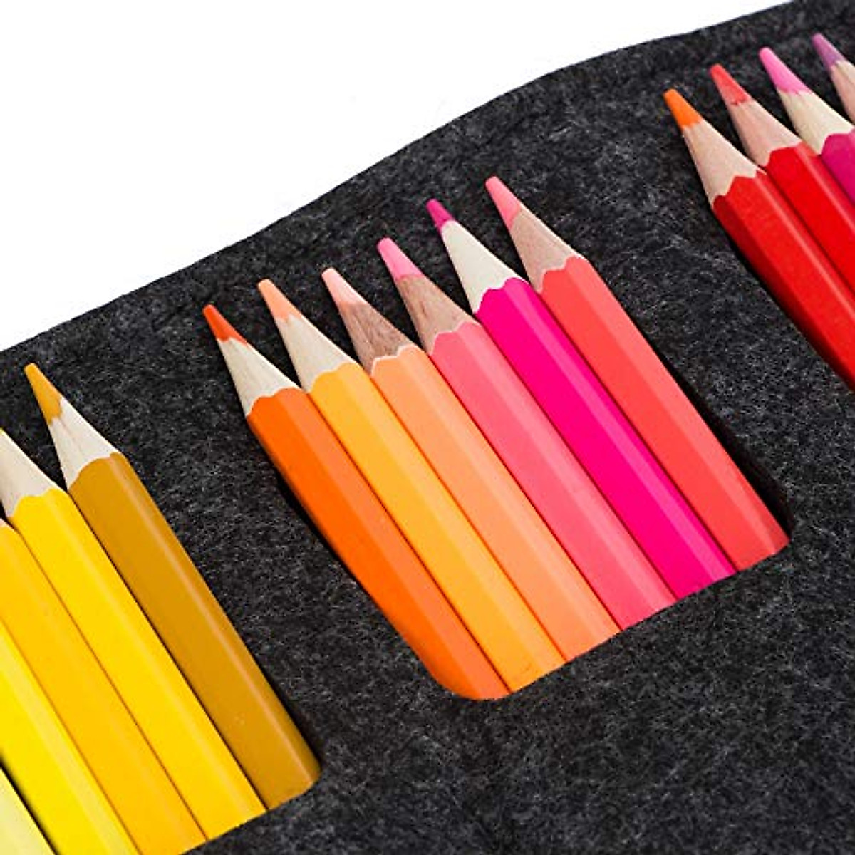 PACMAXI Pencil Holder Organizer 8 Slot, Felt Pencils Storage Organizer for Travel Drawing, Pencil Storage Case, Best Gift for boy, Boyfriend, student, kids. (No Pencil Included