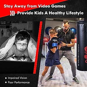 Goplus Punching Bag Set with Gloves, 22LBS/ 40LBS Filled Kick Boxing Bag, Rucksack, Jump Rope, Firm Hook, Heavy Bag for Kids Youth Adults MMA Training, Muay Thai, Krav MAGA, Taekwondo, Karate