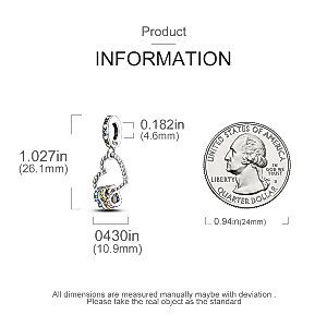 NARMO 925 Sterling Silver Charms for Bracelets Original Bead Charm for Pandora Bracelet Heart Dangle Charms