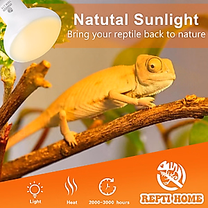 REPTI HOME Reptile Heat Lamp Bulbs, Simulate Natural Sunlight Heat Light Bulb, 2 Pack 100W Amphibian Terrarium Basking Spot Lamp for Reptile, Bearded Dragon, Lizard, Turtle, Snake