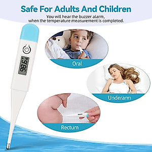 Thermometers for Adults & Kids - Medical Grade, Accurate Oral & Armpit Thermometer, Ideal for Travel, Digital Oral Thermometer for Newborns & Children, Easy-to-Use & Read