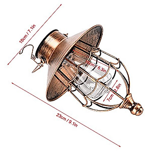 Solar Lamp, Outdoor Hanging Solar Lanterns Waterproof Metal Vintage Solar Powered Lights for Home, Garden Patio