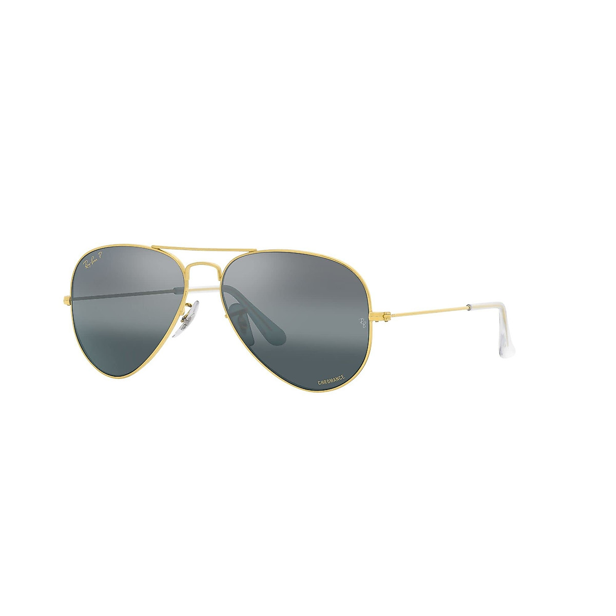 Ray-Ban RB3025 Classic Aviator Sunglasses, Legend Gold/Polarized Clear Gradient Dark Blue, 58 mm