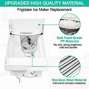 Upgraded 241860803 Refrigerator Ice Bucket Assembly Compatible with Frigidaire Ice Maker Replacement Ice Bin Container Parts AP4300918 LFSS2612TF0 LFSS2612TE0 FFSS2615TS0 FFHS2611PFEA Ice Maker