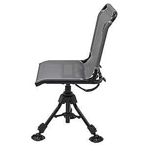 Browning Huntsman Hunting Chair - Durable TechMesh Material Over Steel Frame, with 360-degree Swivel, Adjustable Height, and Independent Leg Adjustment, Black