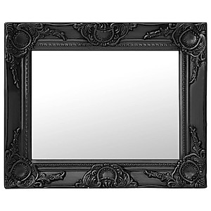 Wall Mirror,Contemporary Bathroom Mirror Decorative Mirror Suitable for bathrooms,The Bedroom,Living Room,Locker Room,Clothing Shop Corridor Baroque Style19.7 x15.7 Black