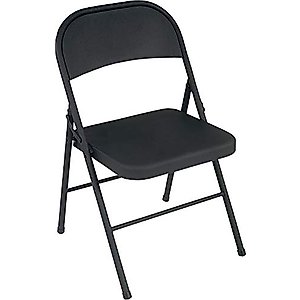 Cosco Black, Steel Folding Chair, 4 Pack