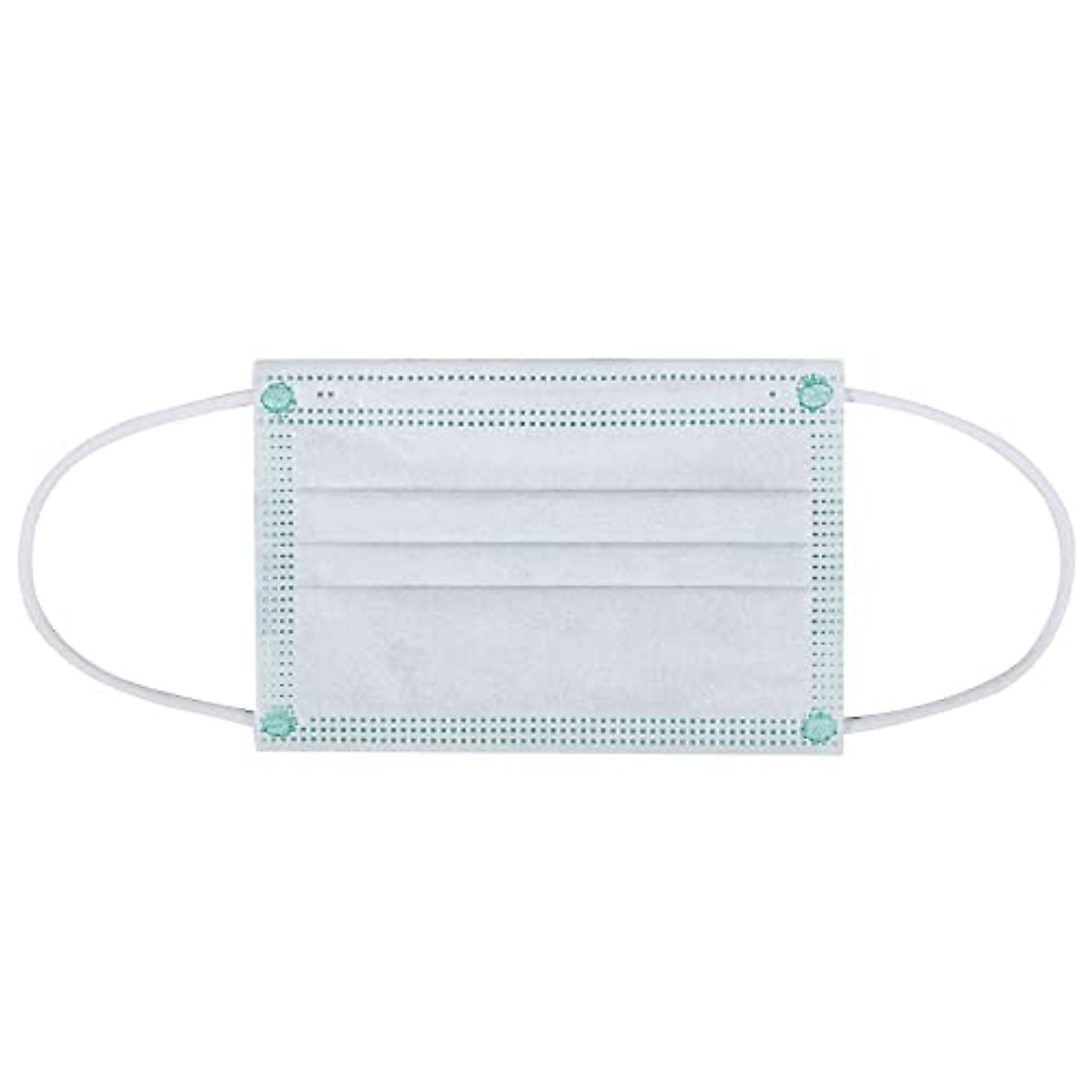 KATA 3-Ply Pleated Disposable Children's Face Masks, One Size, Green, Box Of 50 Masks