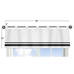 Sweet Jojo Designs White and Black Hotel Modern Window Valance