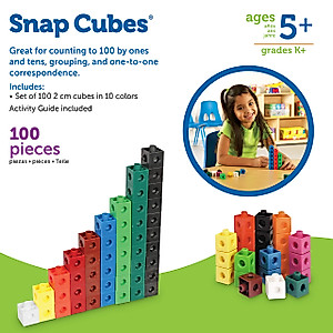 Learning Resources Snap Cubes - 100 Pieces, Ages 5+ Homeschool and Classroom Supplies, Educational Counting Toy, Math Games for Kids, Teacher Aids