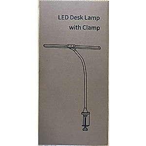 LED Desk Lamp with Clamp, Tall Desk Light with Gooseneck, Office Lighting for Desk, Task Lamp Touch Control, 9W Study Lamp for Home Office (White)