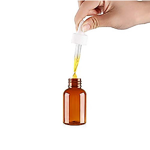 erioctry 6PCS 25ml Brown Plastic Dropper Bottles with Silicone Pipettes and Rubber Head/Essence Makeup Cosmetic Sample Container Bottle for Essential Oil Aromatherapy Use