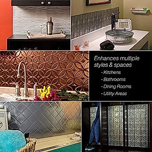 FASÄDE Traditional Style/Pattern 1 Decorative Vinyl 18in x 24in Backsplash Panel in Brushed Onyx (5 Pack)