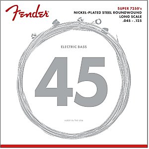 Fender 7250 Bass Strings, Nickel Plated Steel Roundwound, Long Scale, 7250-5M .045-.125