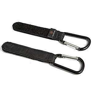 Stroller Hooks, RUVALINO Universal Multi-Purpose Stroller Clips for Your Buggy, Pushchair or Pram, Black, 2 Pack