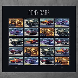Pony Cars (Sheet of 20) First-Class Mail Forever Postage Stamps Scott #5715-5719
