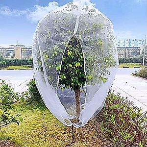 Large 6.6x8.2ft Garden Netting Plant Mulch Netting,with Zipper and Drawstring Garden Netting,Fruit Tree Netting,Protecting Fruits Flower from Birds(6.6ftx8.2ft,1PC)