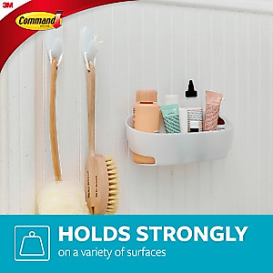 Command Shower Caddy with 4 Water Resistant Command Strips, Holds up to 6.5 lb, 11.46" x 4.66" x 4.82" Damage Free Bathroom Organization, Proven to Hold Better Than Suction Cups