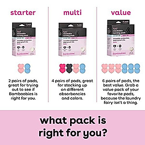 Bamboobies Nursing Pads for Breastfeeding Reusable Washable Breast Pads Super Soft Rayon Made From Bamboo Milk Proof Liner Perfect Baby Shower Gifts, Pale Pink