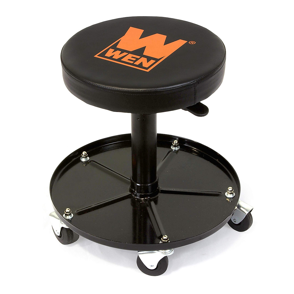 WEN Pneumatic Rolling Mechanic Stools with Padded Seats and Storage