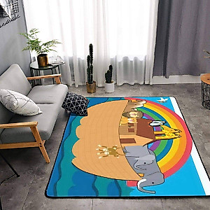 Noah's Ark Area Rugs Floor Mat Non Slip Throw Rugs Soft Door Mat Nursery Carpet for Living Room Home Indoor Outdoor Runner Rugs Yoga Mat