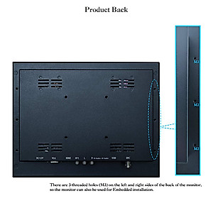 iChawk 12.1'' inch Monitor 800x600 4:3 AV BNC HDMI-in Built-in Speaker Remote Control LCD Screen for Industrial Equipment, PC Display with USB Interface Small Video Player Pluggable U-Disk W121MN-591