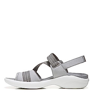 BZees Womens Chance Strappy Sandal Silver Shimmer 6.5 M