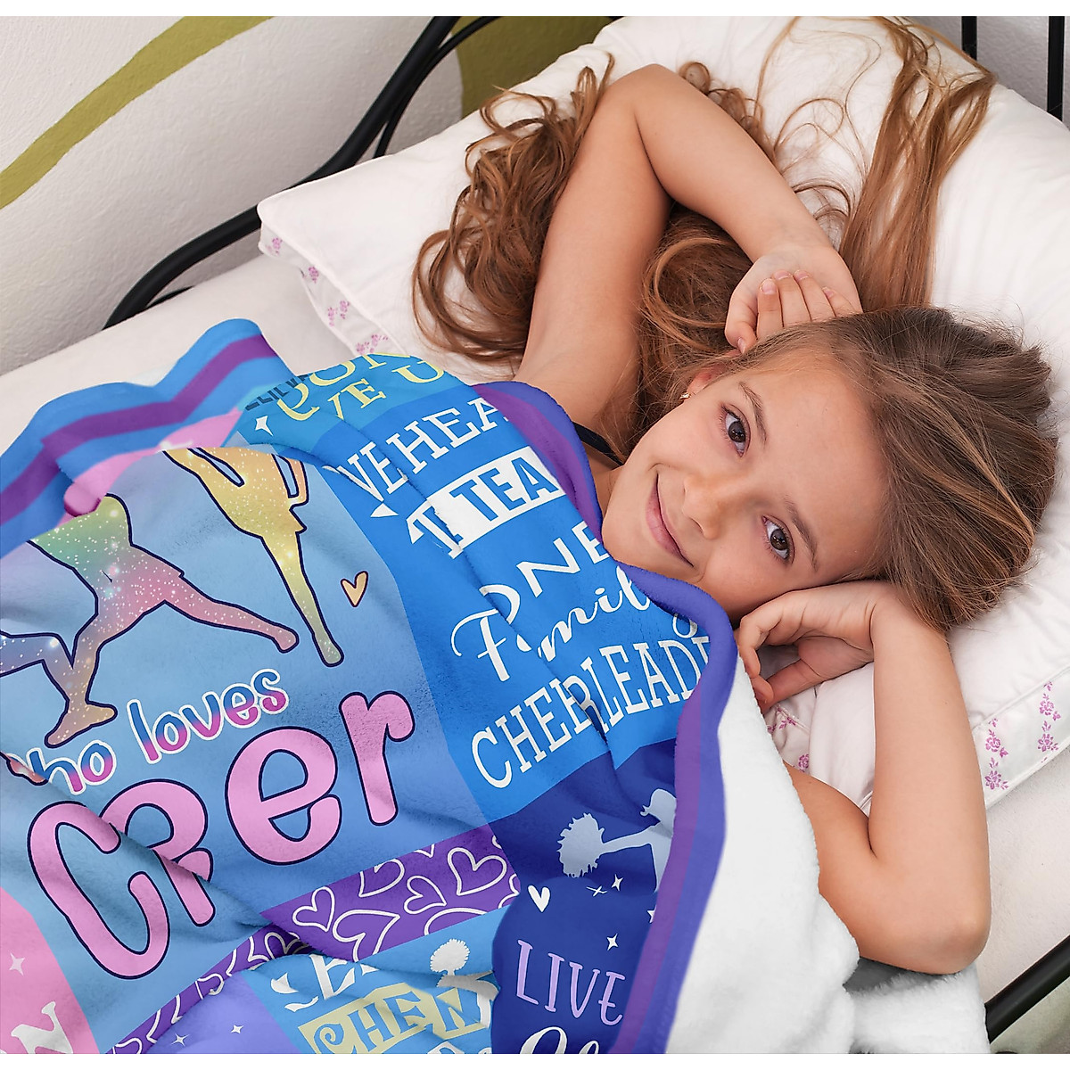 Turelos Cheerleader Gifts, Cheer Stuff, Cheer Gifts, Cheerleading Stuff, Cheerleading Gifts, Cheer Coach Gift, Cheerleader Gifts for Girls, Cheer Blanket, Cheer Gifts for Girls Throw Blanket 60x50in