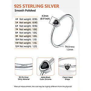 Silver Wedding Band for Woman Heart Cubic Zirconia Jewelry