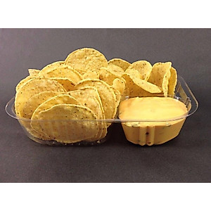50 Plastic Nacho Trays Disposable | Large 6.5 X 5 – 20 oz Nacho Containers | Bulk Carnival Food Chips Container | 2 Compartment Concession Stand Trays | Clear Snack Bowls Plates Holder Party Supplies