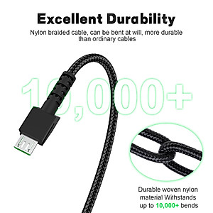Alitutumao Viper Ultimate Braided Mouse Charging Cable USB Micro Cord Compatible with DeathAdder V2 Pro, Razer Naga Pro, Naga Pro 20000 DPI, Basilisk, Viper Ultimate Wireless Gaming Mouse