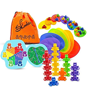 Skoolzy Counting Toys for Kids Ages 3-5. Learning Frogs Color Sorting Toy Set, Numbers Matching, Montessori Educational Boys and Girls Preschool Games Gifts Stocking Stuffers