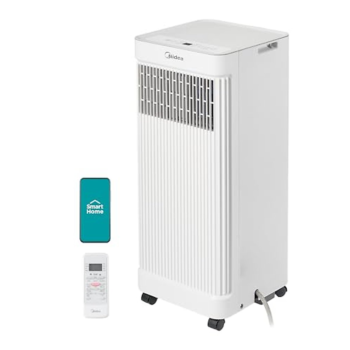 Midea 10,000 BTU ASHRAE (7,100 BTU SACC) Portable Air Conditioner Smart Control, Cools up to 300 Sq. Ft., with Dehumidifier & Fan mode, Easy- to-use Remote Control & Window Installation Kit Included