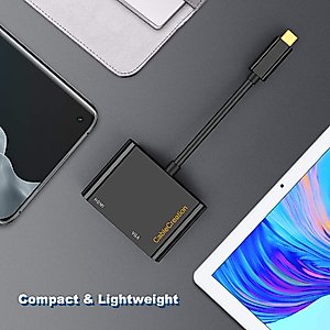 CableCreation USB C to HDMI VGA Adapter, Type C to VGA to USB C Thunderbolt 3 for Dual Monitor Adapter Compatible with iPhone 15 Plus/15 Pro Max, Galaxy S22 Ultra, MacBook Pro 2020, iPad Pro 2020