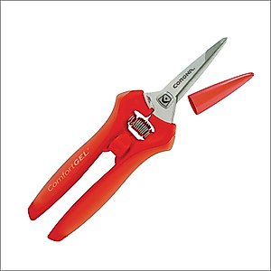Corona FS 3214D ComfortGEL Leaf & Stem Micro Snips, Pack of 1, Orange