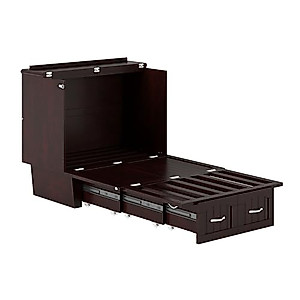 AFI, Sydney Twin Wood Murphy Bed Chest with Storage and Charging Station, Espresso