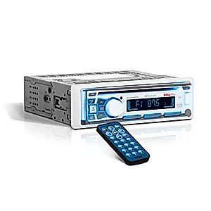 BOSS Audio Systems MR762BRGB Marine Stereo System – Single Din, Bluetooth Audio and Calling Head Unit, CD Player, AM FM Radio Receiver, Weatherproof, Multicolor Illumination, for Amplifier