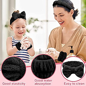 TLUXX 4-Piece Spa Headband & Wristband Set， Reusable Makeup & Skincare Accessories for Face Washing, Preventing Liquid Overflow - Ideal for Women & Girls
